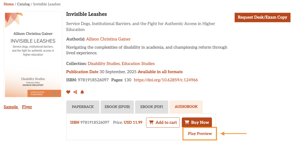 Audiobooks - Lived Places Publishing